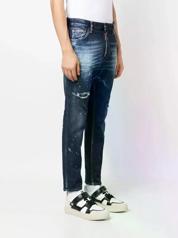 Dsquared2 Paint-splatter Ripped Skinny Jeans