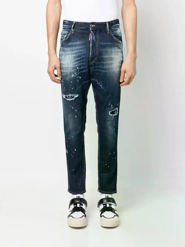 Dsquared2 Paint-splatter Ripped Skinny Jeans