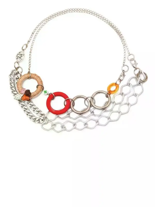 AMIR SLAMA Multi-chain Charm Necklace - Multicolour