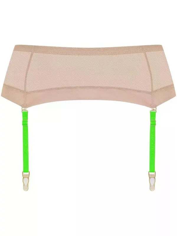 MAISON CLOSE Mesh Garter Belt - Neutrals