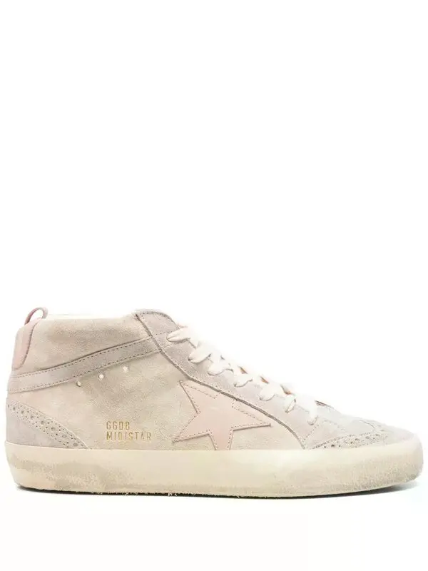 GOLDEN GOOSE Mid Star Suede Sneakers - Neutrals