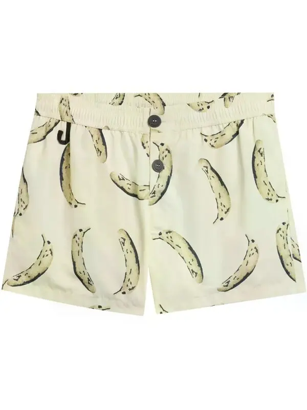 Jacquemus Banana-print Shorts - Neutrals