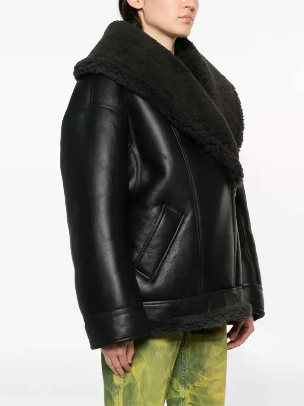 Acne Studios Shearling-lined Leather Biker Jacket