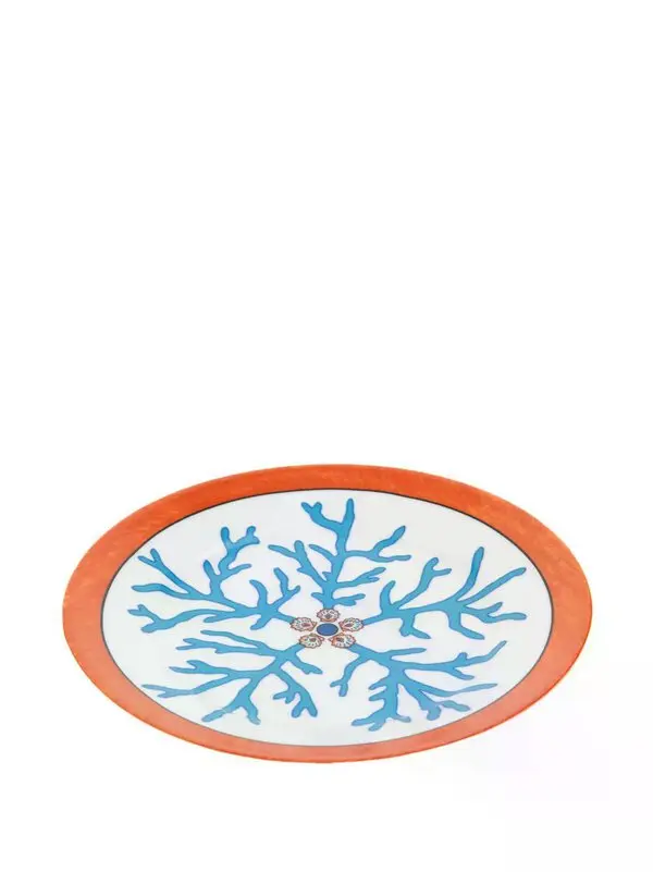 PINTO PARIS Lagon Coral-print Dessert Plate