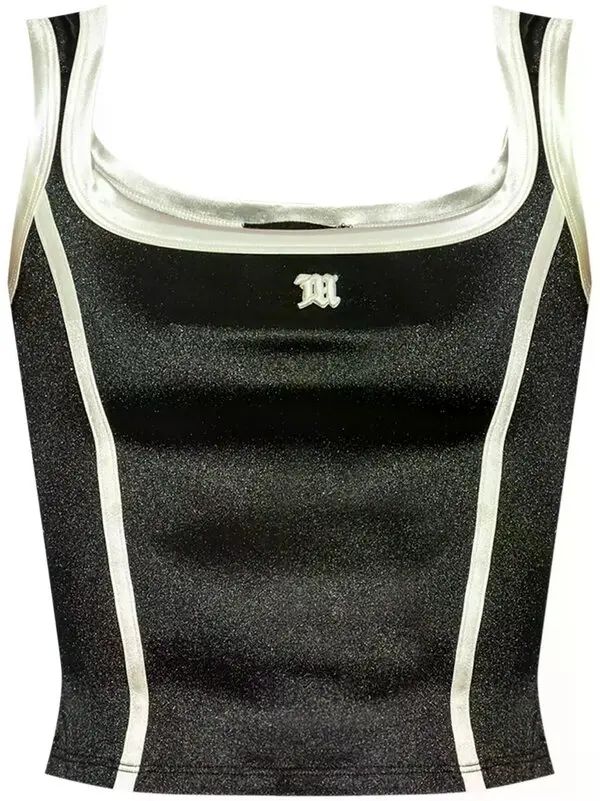 MISBHV Logo Satin Tank Top - Black