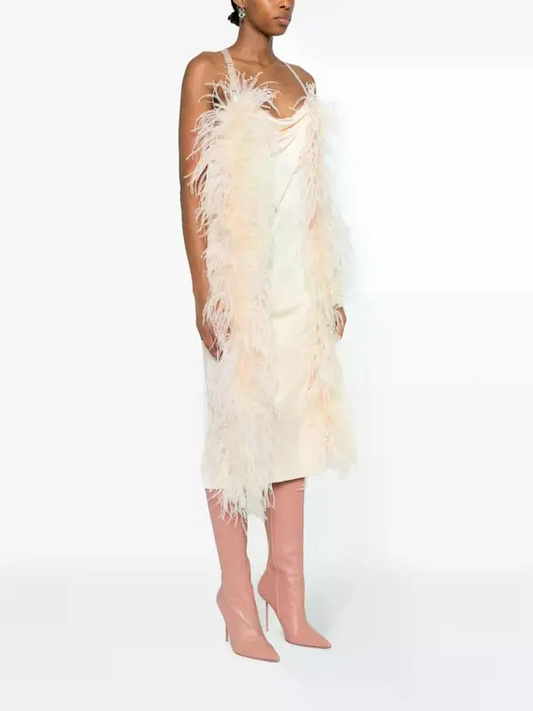 Sportmax Ussita Feather-trim Midi Dress