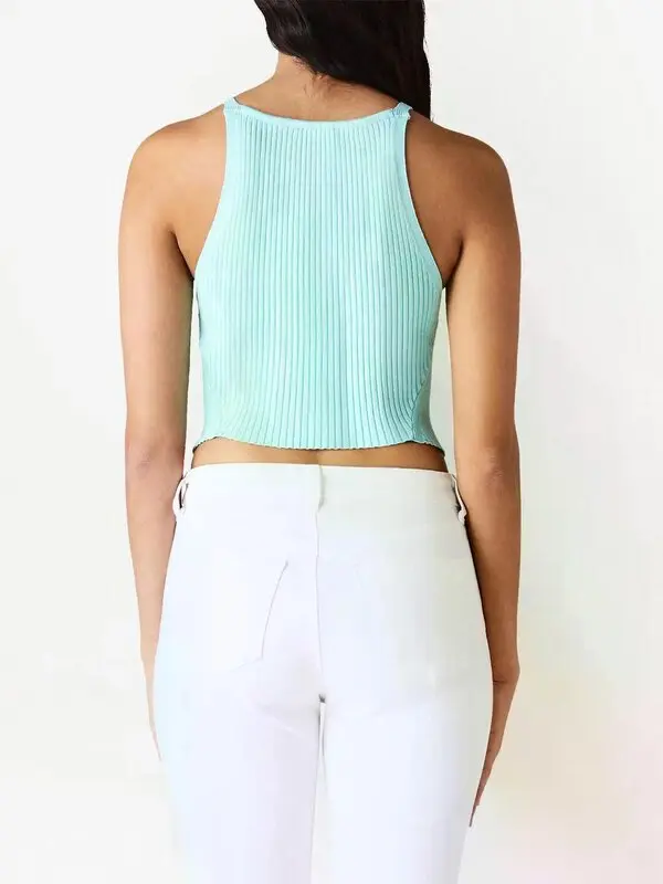 COURREGES Pointy Rib-knit Tank Top