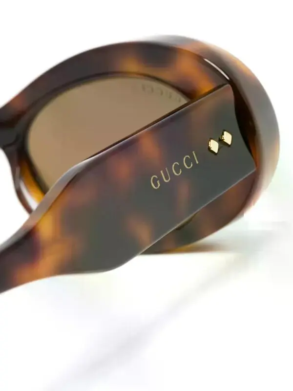 Gucci Oval-frame Sunglasses - Brown