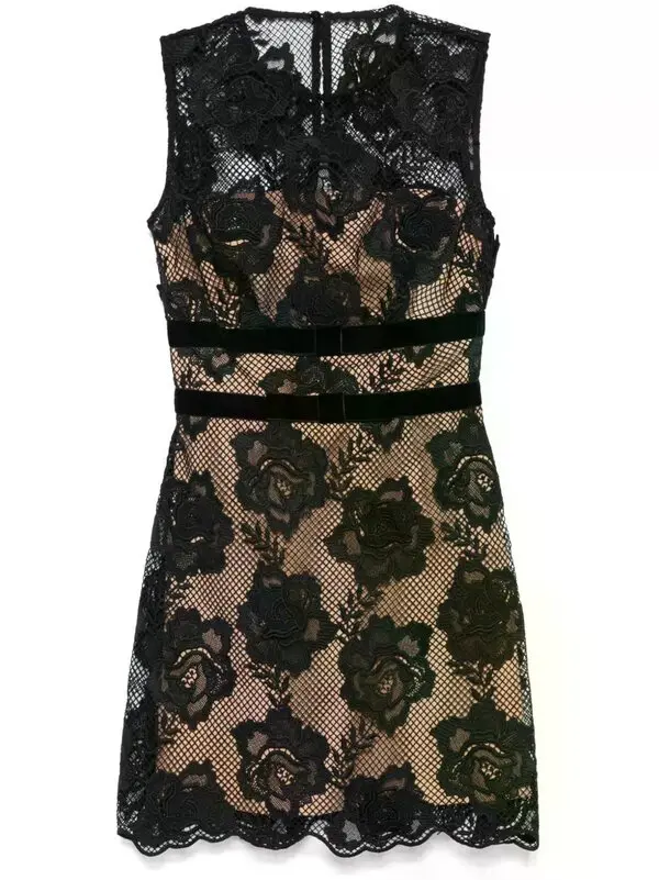 SELF-PORTRAIT Bow-detail Lace Mini Dress