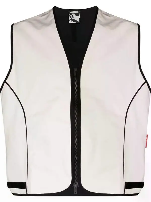 GR10K Zip-fastening Sleeveless Jacket - Neutrals