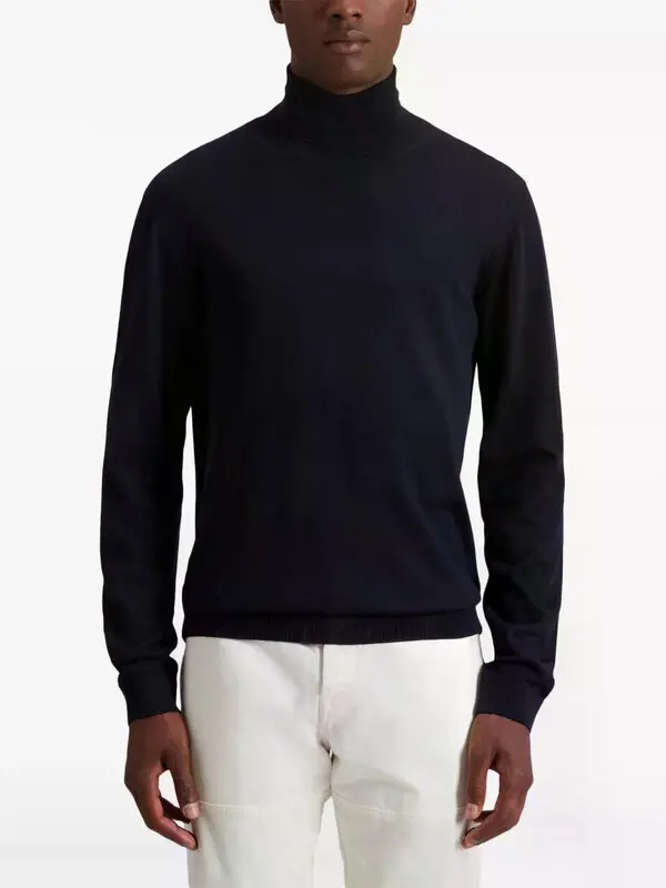 Woolrich Roll Neck Knitted Jumper - Blue