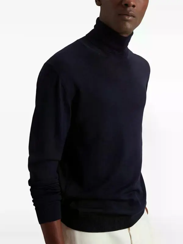 Woolrich Roll Neck Knitted Jumper - Blue