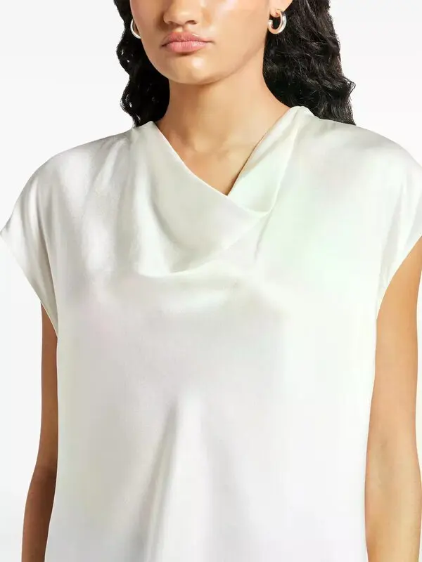 Vince Cowl-neck Silk Blouse - Neutrals