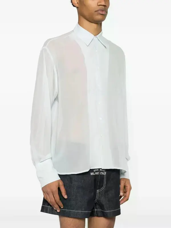 Gcds Logo-embroidered Silk Shirt