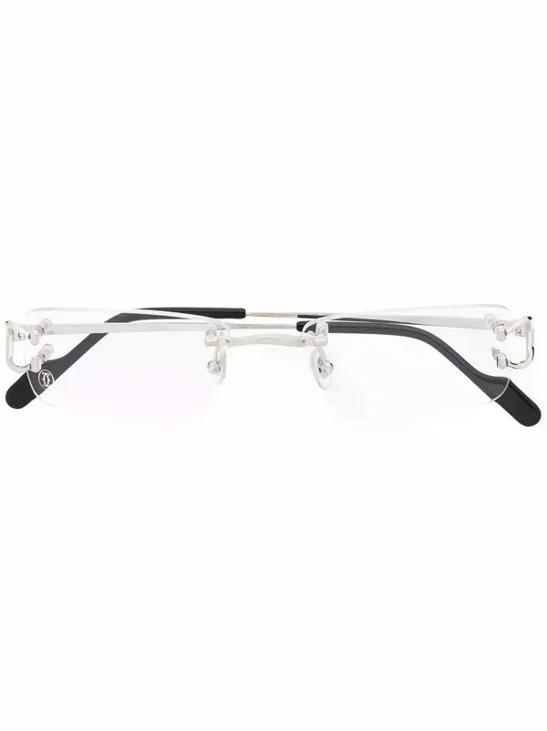 Cartier Rimless Square-frame Glasses - Silver