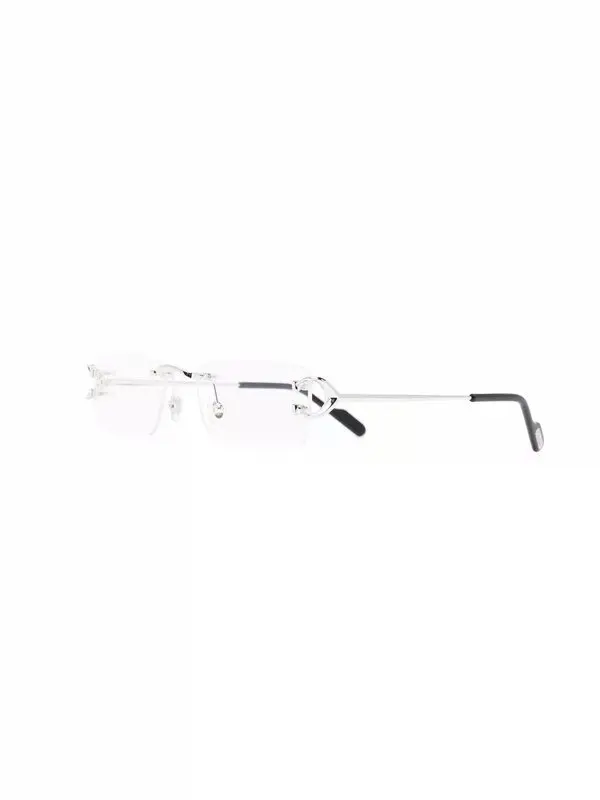 Cartier Rimless Square-frame Glasses - Silver