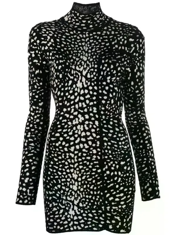 Roberto Cavalli Leopard Jacquard Mini Dress