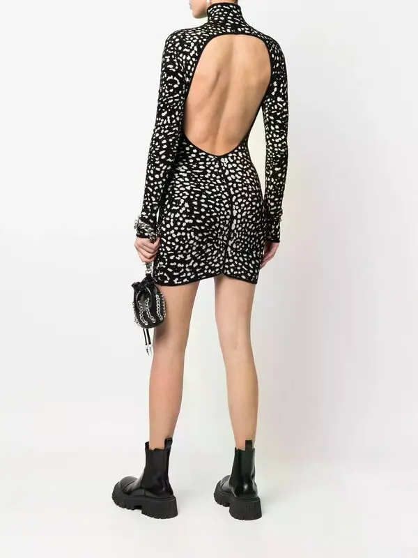 Roberto Cavalli Leopard Jacquard Mini Dress