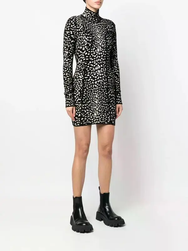 Roberto Cavalli Leopard Jacquard Mini Dress