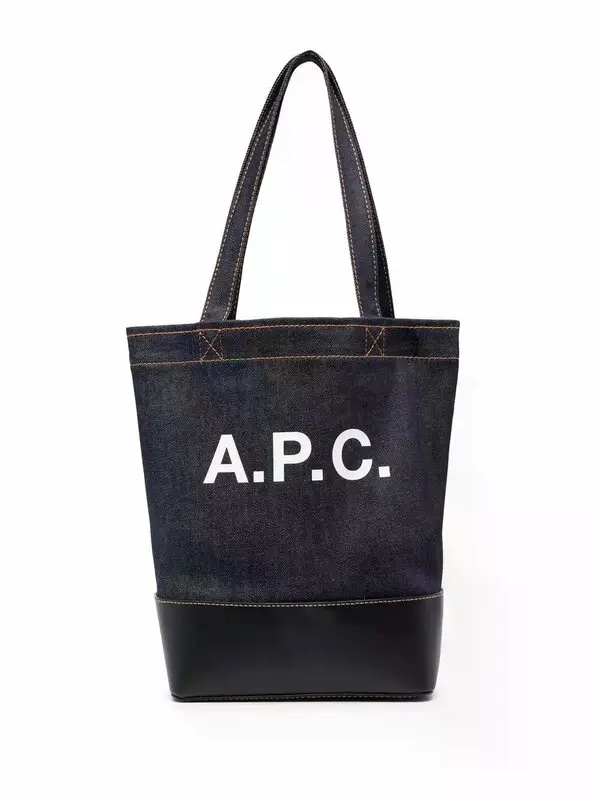 A.p.c. Denim Logo Tote Bag - Blue