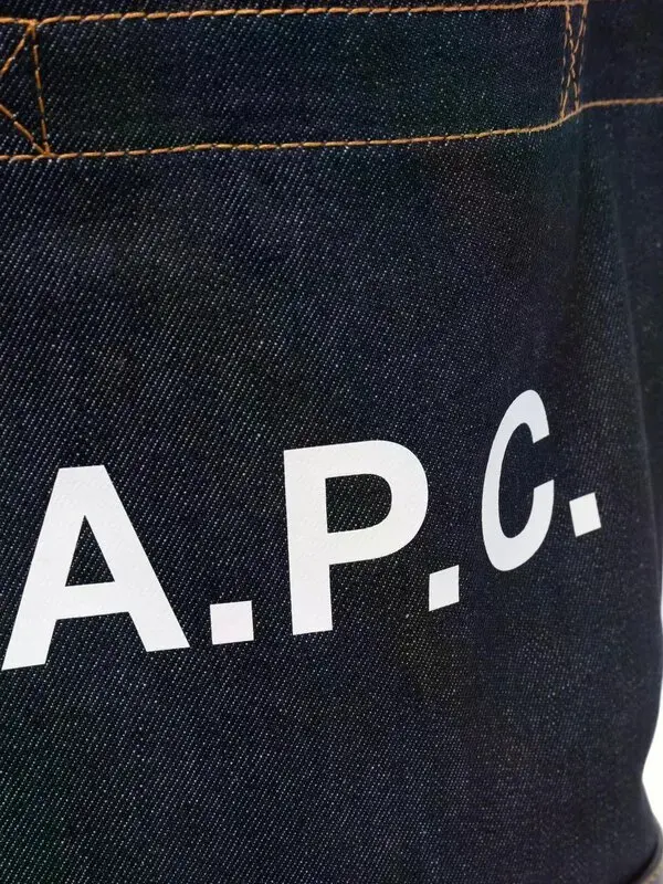 A.p.c. Denim Logo Tote Bag