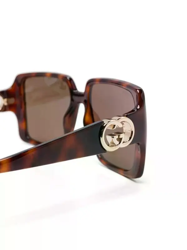 Gucci Tortoiseshell Square-frame Sunglasses