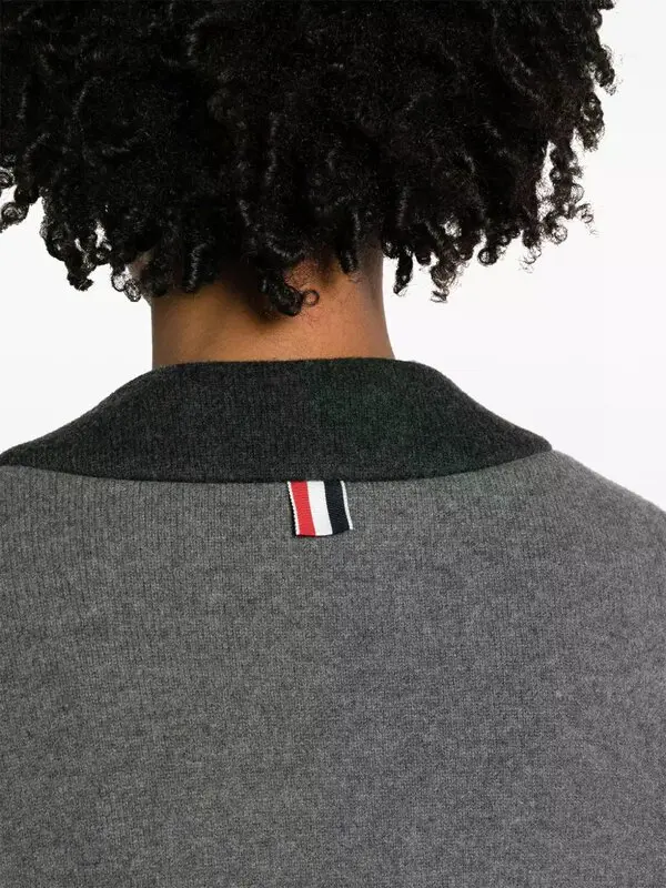 Thom Browne Contrasting-trim Wool Blend Cardigan-coat