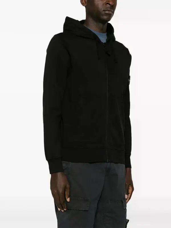 Stone Island Compass-badge Cotton Hoodie - Black