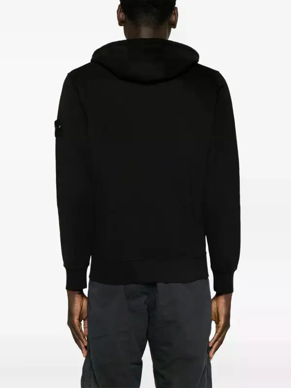 Stone Island Compass-badge Cotton Hoodie - Black