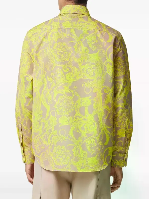 Versace Barocco-print Cotton Shirt