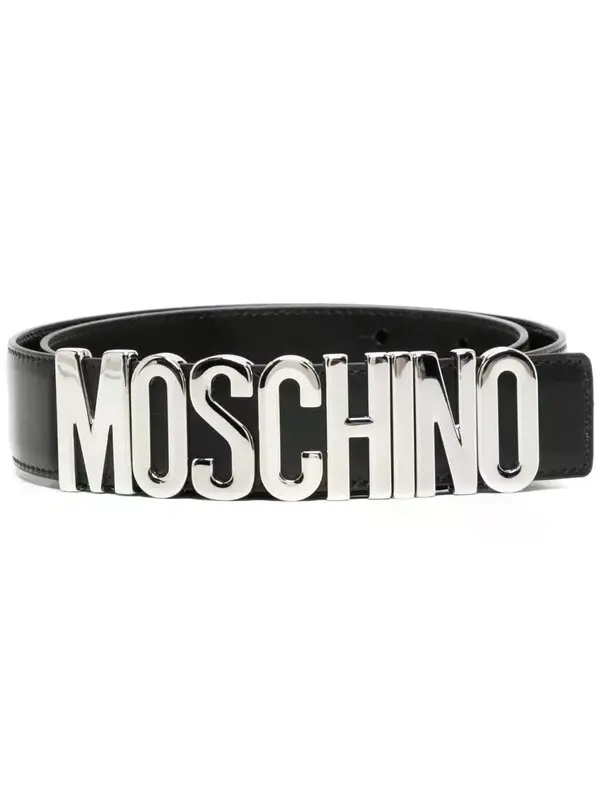 Moschino Logo-lettering Leather Loafers - Black