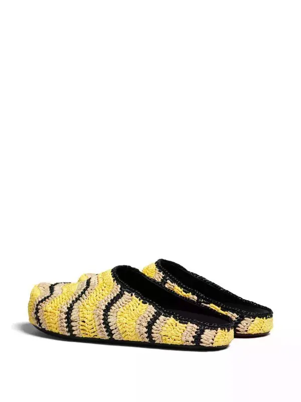 Marni Fussbett Raffia Sabot Slippers - Yellow