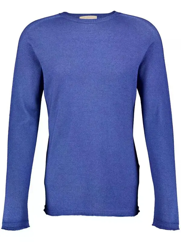 120% Lino Fine-knit Cashmere Jumper - Blue
