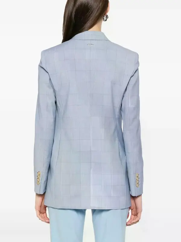 BOSS Checked Wool Double-breasted Blazer