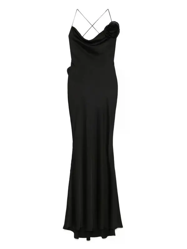 PARLOR Floral-appliqué Maxi Dress