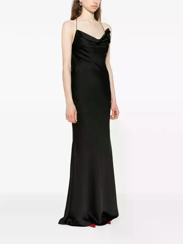 PARLOR Floral-appliqué Maxi Dress