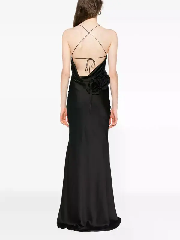 PARLOR Floral-appliqué Maxi Dress