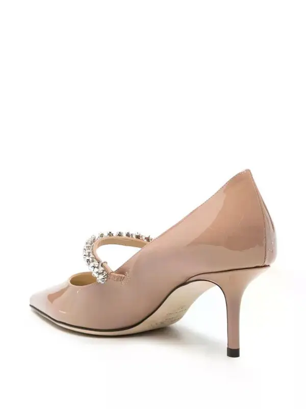 JIMMY CHOO Bing 65 Crystal-embellished Patent Leather Pumps - Pink