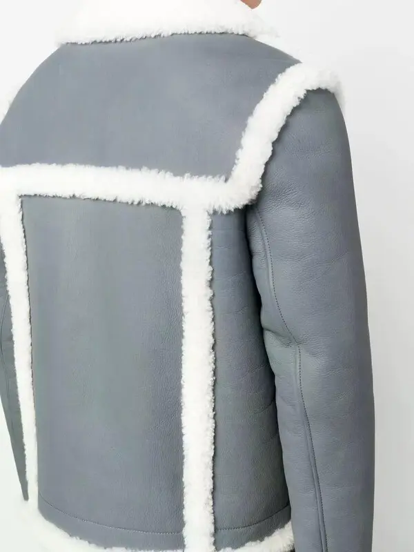 Thom Browne Shearling-trim Flight Jacket - Grey