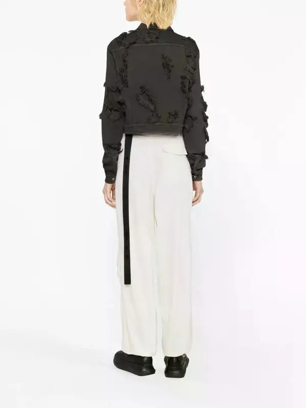 Rick Owens Distressed Cropped Denim Jacket