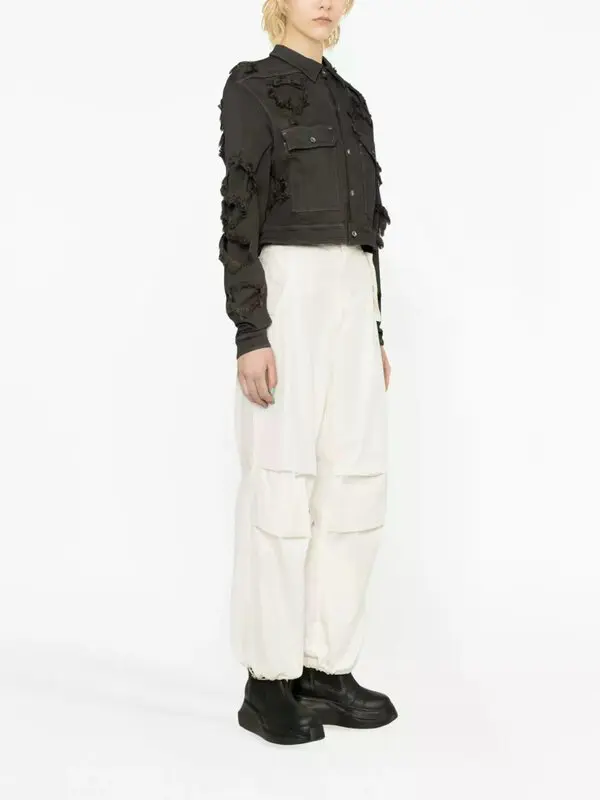 Rick Owens Distressed Cropped Denim Jacket