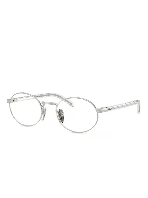 Prada Prb55v Oval-frame Eyeglasses - Silver