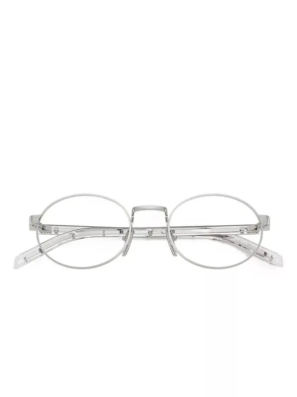 Prada Prb55v Oval-frame Eyeglasses - Silver