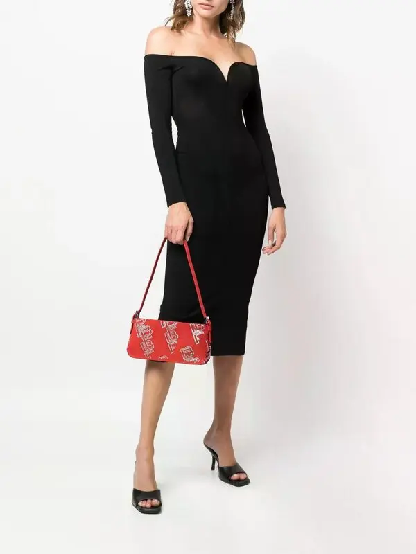 By Far Dulce Crystal-embellished Shoulder Bag - Red