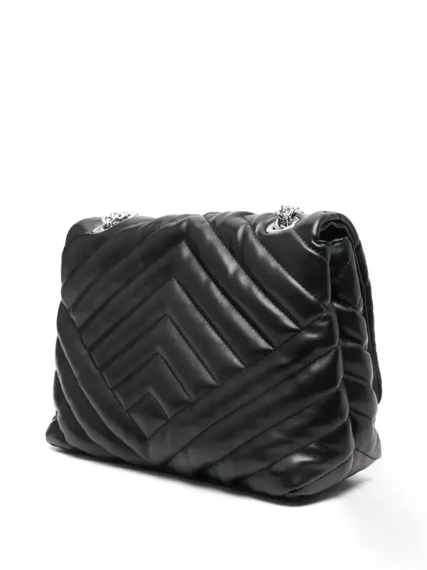 Armani Exchange Logo-plaque Quilted Shoulder Bag - Black