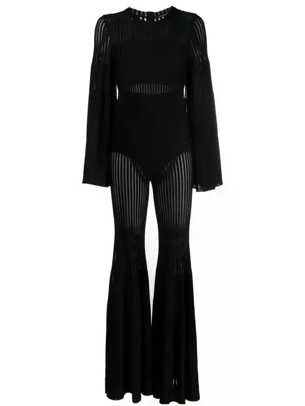 ANTONINO VALENTI Desiree Ribbed Flared-design Jumpsuit - Black