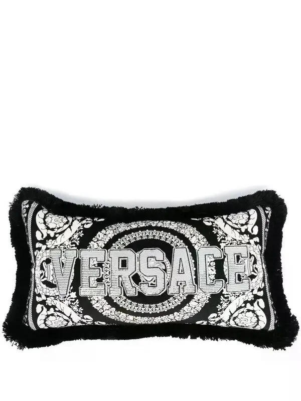 Versace Logo-patch Cushion - Black