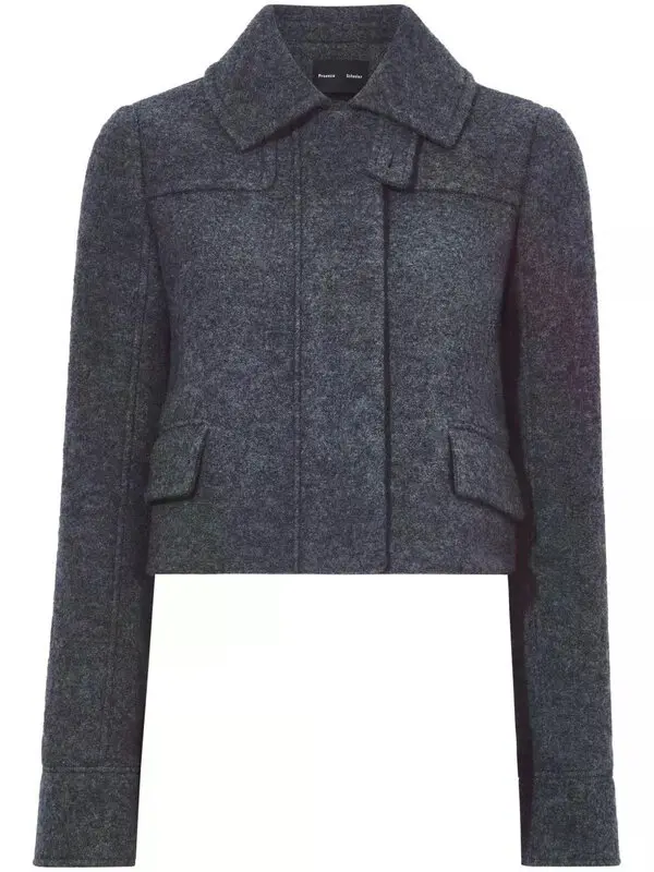 Proenza Schouler Zipped Wool Cropped Jacket - Grey