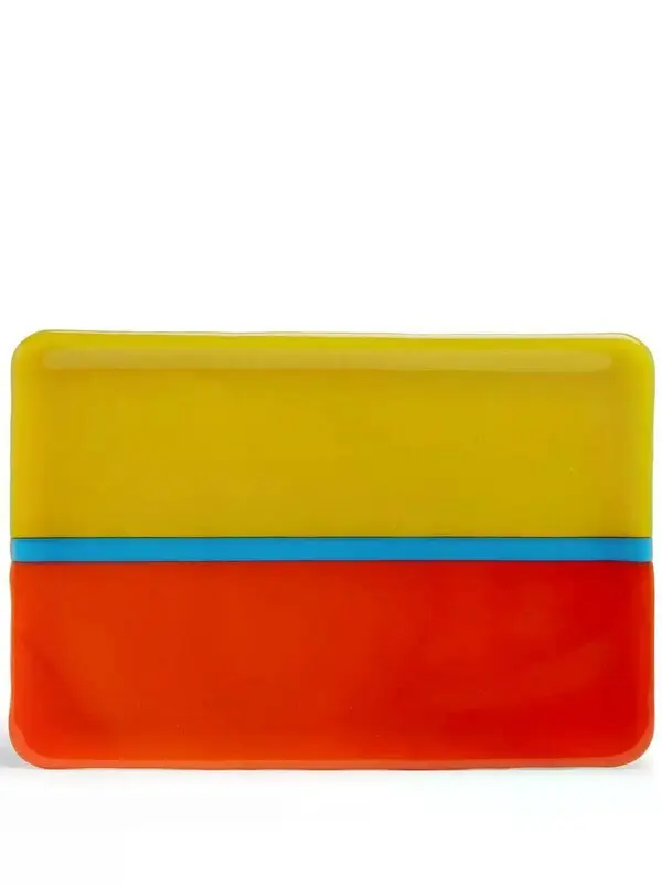 LES-OTTOMANS Murano Colour-block Tray - Yellow