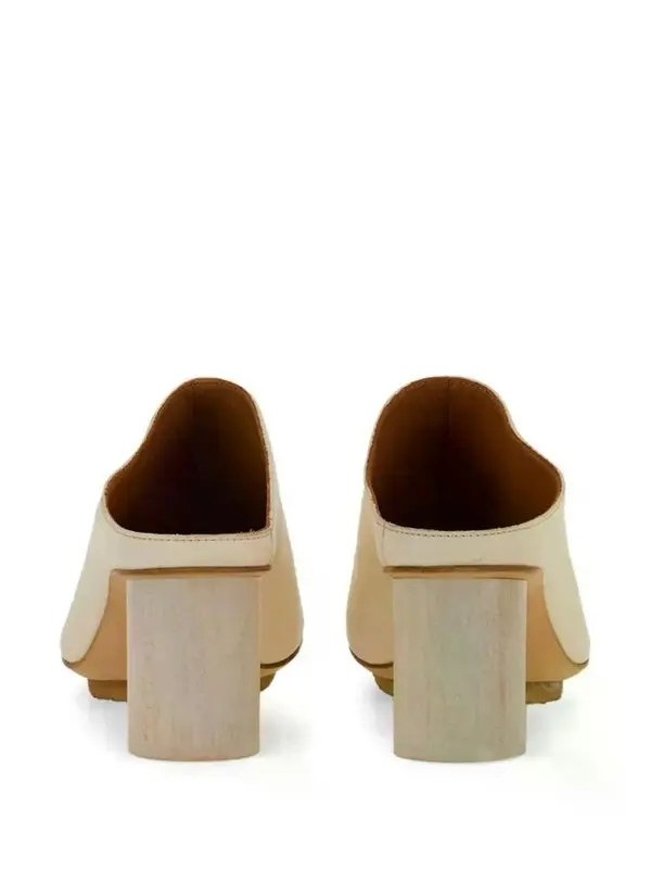 UMA WANG Square-toe Leather Mules